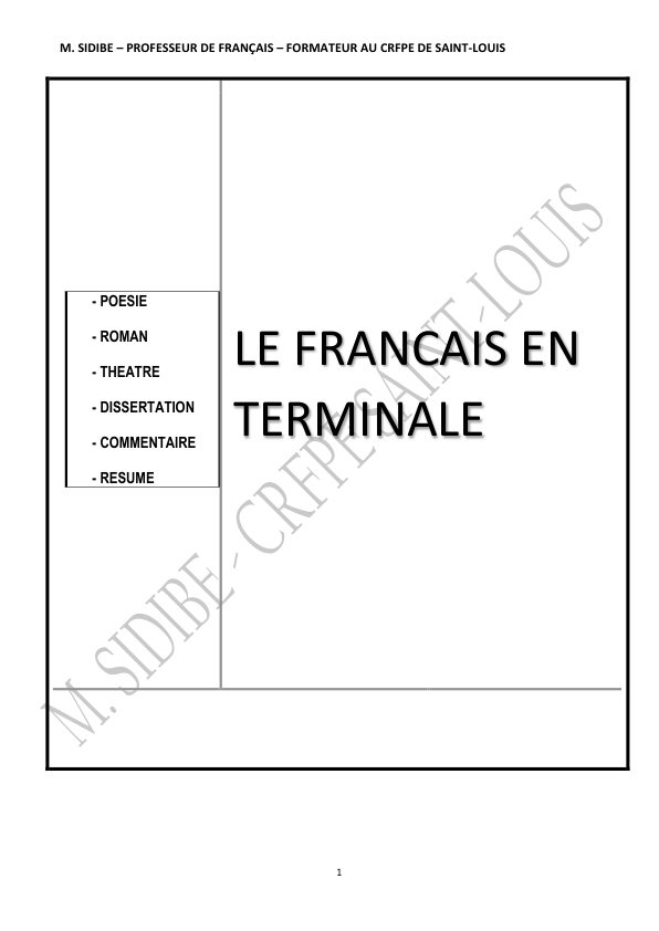 Liste de Fichiers PDF pour la Tle S (TS2) - Monsieur TALL